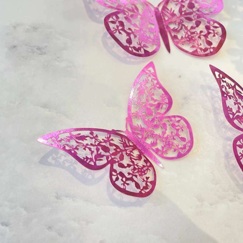 Pink Butterfly Pack Of 12 Pcs – Baker's Solution